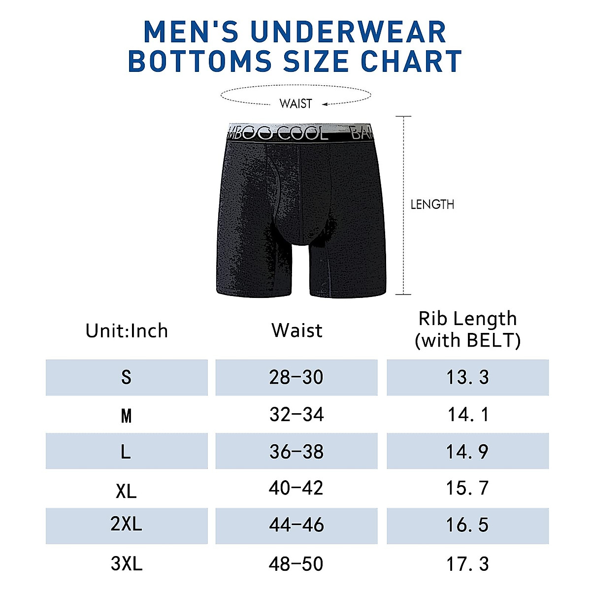 BAMBOO COOL Men’s Underwear Soft Breathable Boxer Briefs for Men Underwear