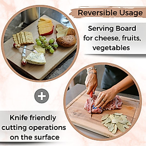 Walnut Wood Cutting Board For Kitchen 16x12'' with Juice Groove, Chopping Board Made of Walnut Wood for Meat, Cheese and Vegetables (Large, 16x12 inch)