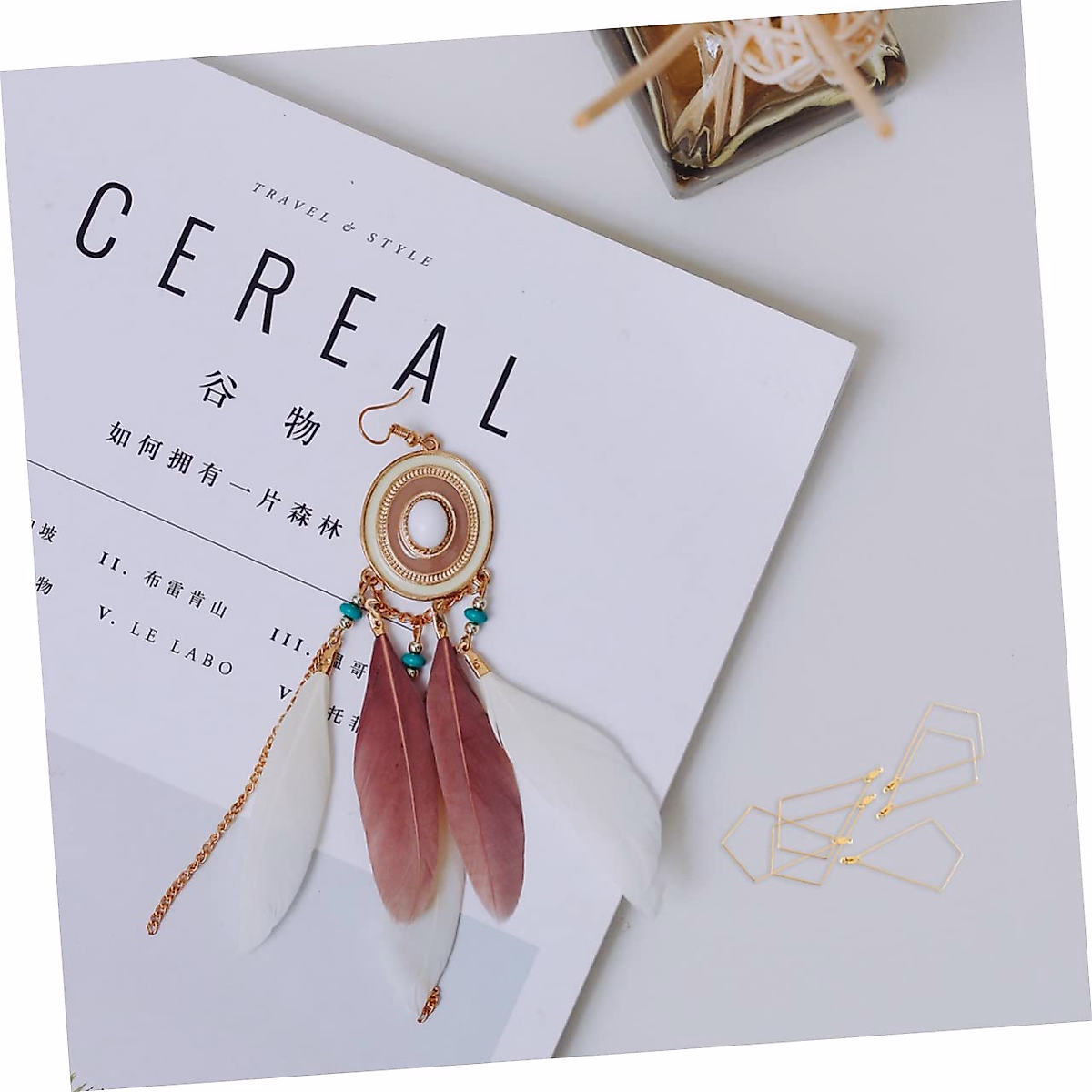 SEWOART Jewelry Making Earring Components 50pcs Stainless Steel Earring with Geometric Beading