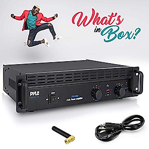 Pyle Professional Audio Bluetooth Power Amplifier - 2-Channel Rack Mount Bridgeable, LED Indicators, Shockproof Binding Posts, Cooling Fans 1000 Watt  - Pyle Pro PTA1000.5