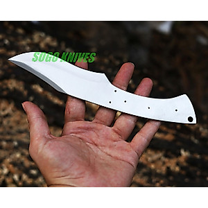 SOGO KNIVES Damascus Knife Making Kit DIY Handmade Knife Kit Includes Knife Blank Knife Steel Blade, Pins, Knife with Sheath, Handle Scales for Knife Making Supplies, Knife Steel (STEEL KNIFE KIT)