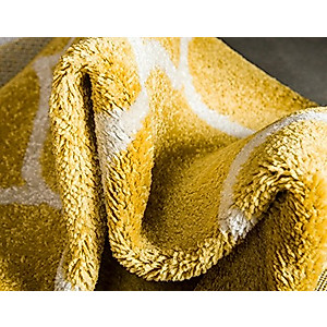 Unique Loom Trellis Frieze Collection Area Rug - Rounded (4' 1" x 6' 1", Yellow/ Ivory)