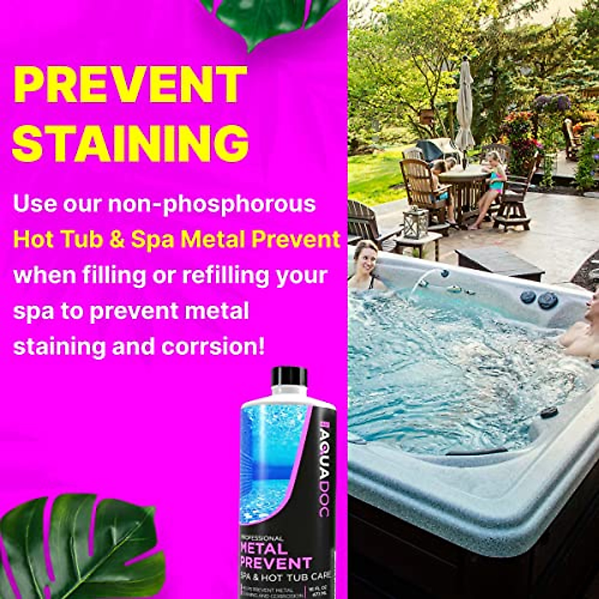 Spa Metal Control - Advanced Spa Metal and Stain Control & Spa Metal Prevent. Maximize Your Hot Tub Metal and Stain Control and Keep The Spa Metal Out of Your Hot Tub - MAV AquaDoc 16oz