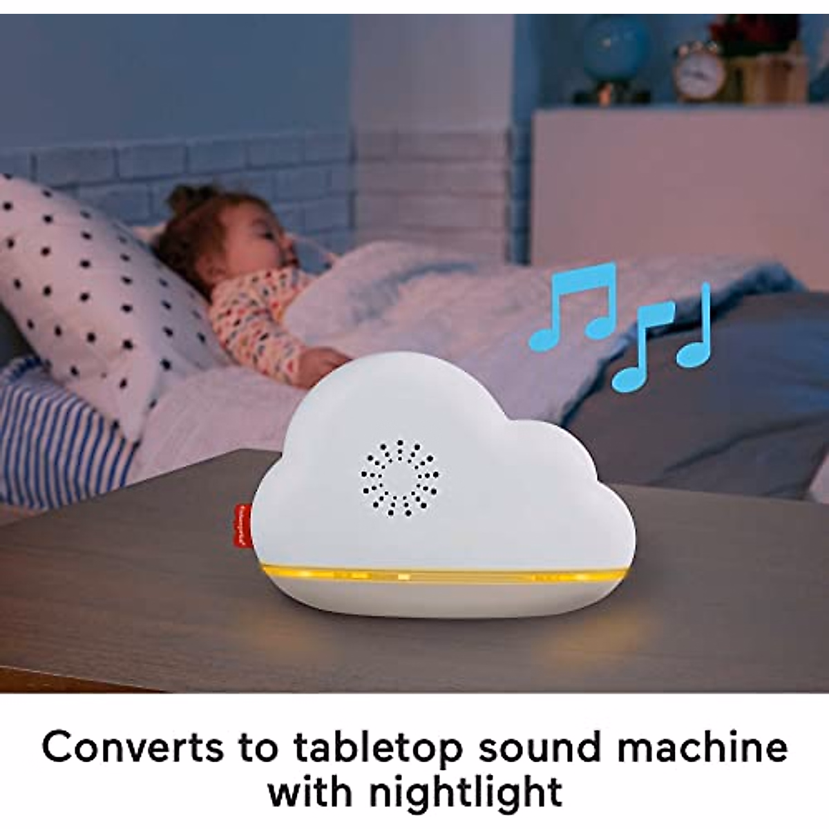 Fisher-Price Sound Machine Calming Clouds Mobile & Soother Convertible Crib to Tabletop with Music & Lights for Newborn to Toddler