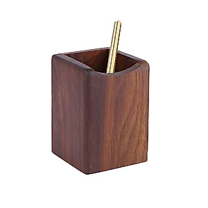Wood Pen Holder Desk Pencil Holders Wooden Pen and Pencil Organizer Cup for Desktop Pens Stand Holder Cups, 10 x 7 x 7 cm, Eco Natural Color (Coffee)