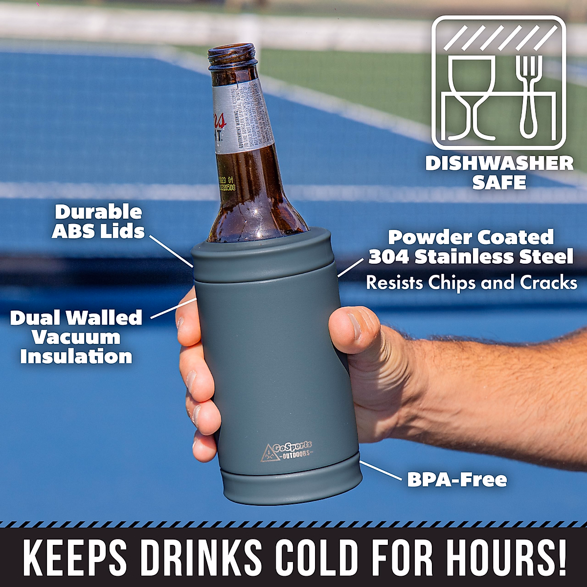 DUALIE 3 in 1 Insulated Can Cooler - Universal Size for 12 oz Cans, Slim Cans, and Bottles - 10+ Colors Available