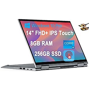 Lenovo ThinkPad X1 Yoga Gen 6 2-in-1 Laptop 14" FHD+ IPS Touchscreen (400 nits) 11th Gen Intel Quad-Core i5-1135G7 (Beats i7-10510U) 8GB RAM 256GB SSD Fingerprint Garaged Pen Win10 Pro + HDMI Cable