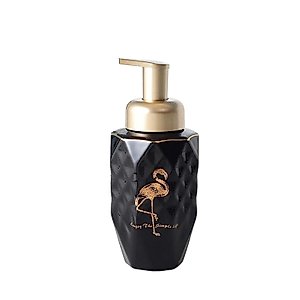 Bottles Bottle Black Ceramics Soap Dispenser Foaming Soap Dispenser with Pump for Kitchen Or Bathroom Counter-top Dispenser Holder