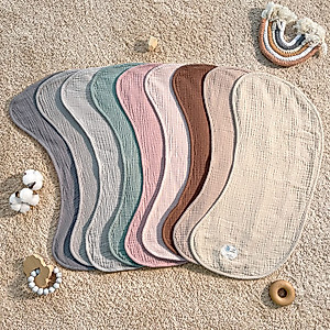 lulumoon Muslin Burp Cloths for Babies: 100% Soft Cotton Large Burping Cloths - Neutral Baby Burp Rags for Boy and Girl - Absorbent Burp Cloth for Spit-Ups 6 Pack