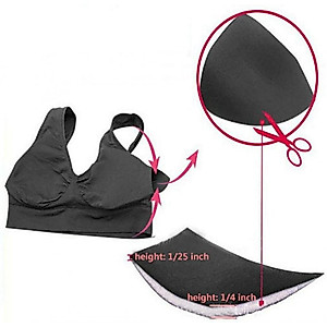 Womens Removable Smart Cups Bra Replacement Inserts Liner Pads 3 Pairs In Set