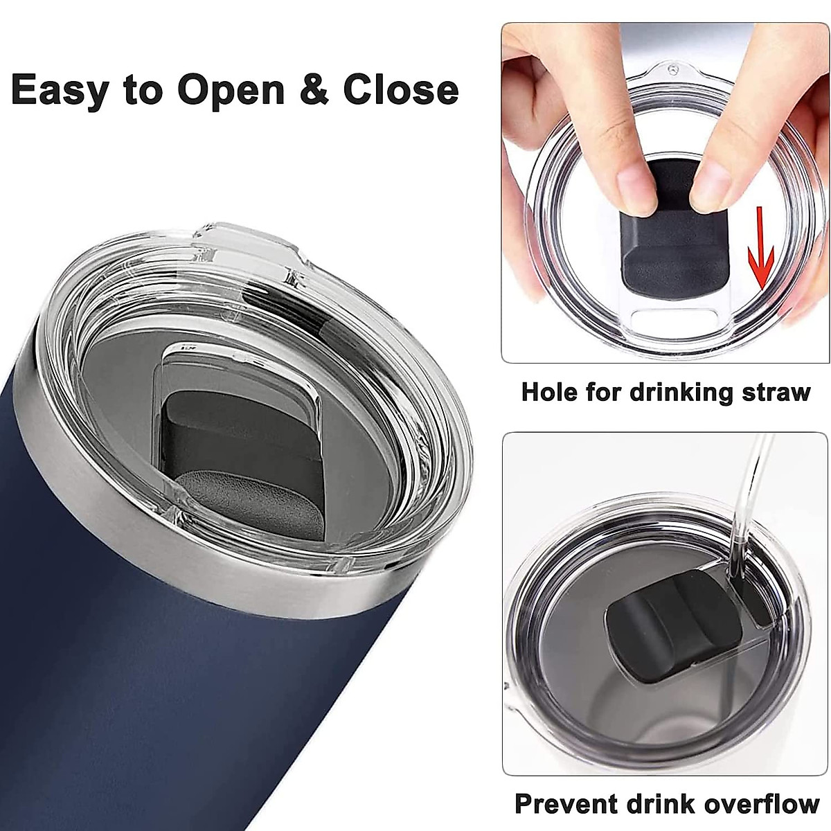 20oz Magnetic Spill Proof Tumbler Lid Compatible with Yeti Lids 20 Oz Replacement Lid, Zark Trail Lid and Othe Replacement Lids for Tumblers (1 Pack)