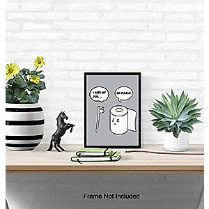 Bathroom Typography Art Print Wall Art Poster - Chic Modern Home Decor for Bath - Makes a Great Gag Gift or Funny Housewarming Gift - 8x10 Photo- Unframed