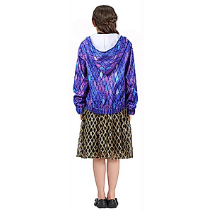 EOILFM Halloween Girls Elemental Ember Costume Cosplay Dress Set Outfit Coat Dress Up Pretend Play Toddler for Kids 9-10T