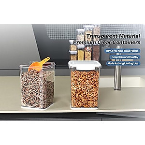 Large Airtight Pet Food Storage Containers with lids 5.2L /176oz,2 Pack Crystal Clear BPA Free Plastic Canisters for Dogs and Cats Storage Bin