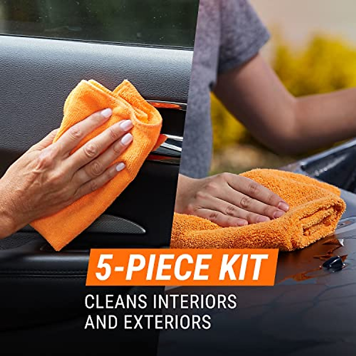 Car Wash and Car Interior Cleaner Kit by Armor All, Includes Towel, Tire Foam, Glass Spray, Protectant Spray and Cleaning Spray