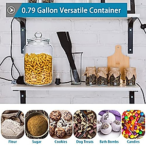 MDLUU Glass Jar with Airtight Lid, 3L/101oz Glass Canister, Pantry Storage Container, Large Apothecary Jar for Candy, Cookie, Flour, Brown Sugar