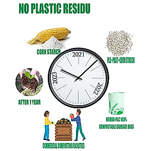 BEIDOU-PAC 8-10 Gallon Compostable Trash Bags, 40 Count, Compost Bags Kitchen Trash Bags with Handle, Sturdy Biodegradable Garbage Bags Food Scrap Waste Bags, ASTM D6400, US BPI Certified