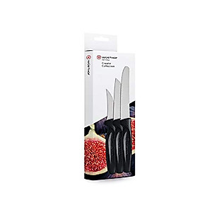 WUSTHOF knife set 3 pieces, Create Collection (1065370001) with paring knife, vegetable knife and universal knife, sharp kitchen knives black, rustproof