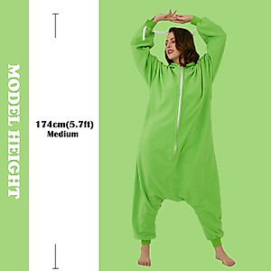 VEULENT Adult Onesie Pajamas Unisex Animal One-Piece Cartoon Costume Cosplay Homewear Sleepwear Partywear For Men Women（ Mike Wazowski, Medium）