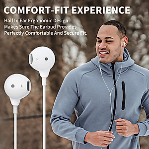 HGCXING USB C Headphone for iPhone 16 15 Pro Max Samsung S25 Ultra S24 FE Galaxy Tab S10+, HiFi Stereo Type C Earphone with Microphone, Wired Earbuds with Volume Control for iPad 10 Google Pixel 9 Pro