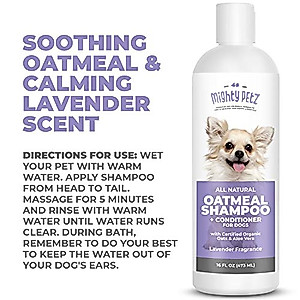 Mighty Petz 2-in-1 Oatmeal Dog Shampoo and Conditioner – Dog Shampoo Sensitive Skin for Dog's Itchy Dry Skin with Soothing Aloe Vera + Baking Soda + pH Balanced. Get Smelly Dogs Coat Fresh, 16 oz