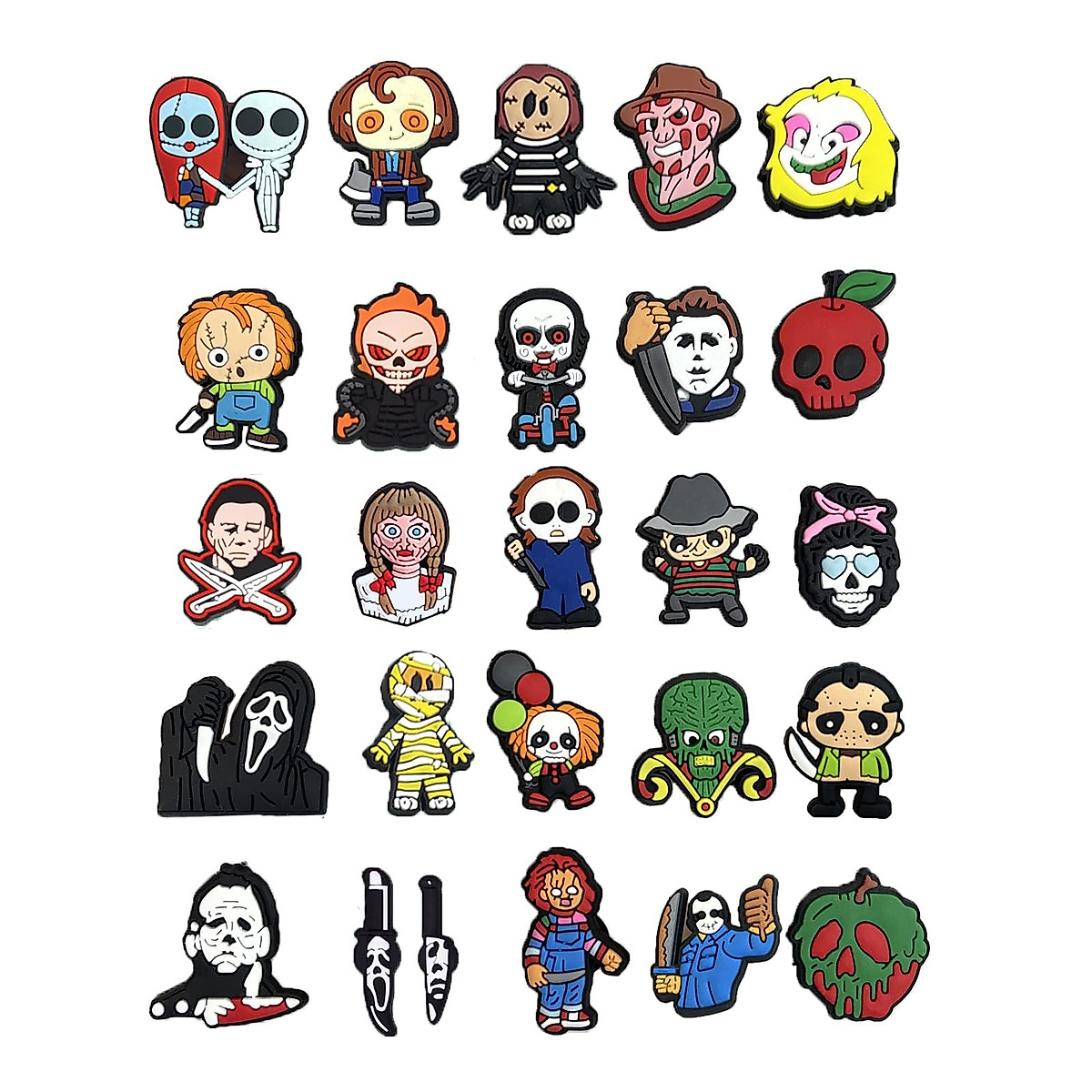 Cutest-LittleBell 35Pcs Skull Horror Shoe Charms Decorations,Thriller Cool Charms for Boys,Girls,Teens and Adult, Shoe Charms Accessories Party Gifts