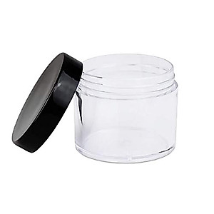 20 Pcs 2 Oz Clear Plastic Round Slime Containers,Plastic Storage Jars with Lids,Refillable Container for Slime,Cream,Cosmetic,Paint and Jewelry