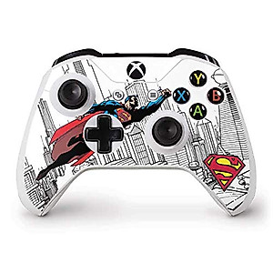 Skinit Decal Gaming Skin compatible with Xbox One S Controller - Officially Licensed Warner Bros Flying Superman Design