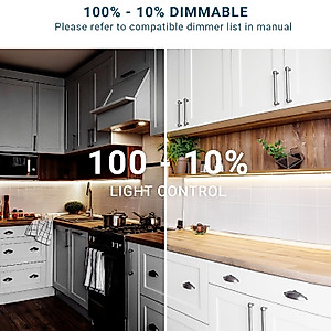 Parmida LED Technologies LED Swivel Under Cabinet Lighting, Hardwired or Plug-in Installation, 24", 14W, 3CCT Color Selectable - 3000/4000K/5000K, Rotatable Lens, Dimmable, Linkable, 120V, 840LM