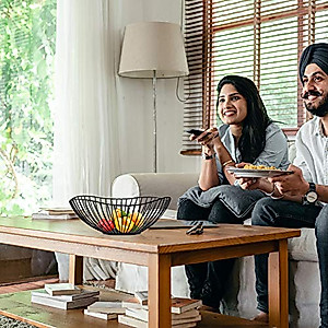 Metal Wire Fruit Basket, Black Fruit Bowl for Kitchen Counter, Fruit Holder Stand Storage Baskets for Countertop, Home Decor, Table Centerpieces, Vegetable Bowls for Fruits, Veggies, Snacks (Black)