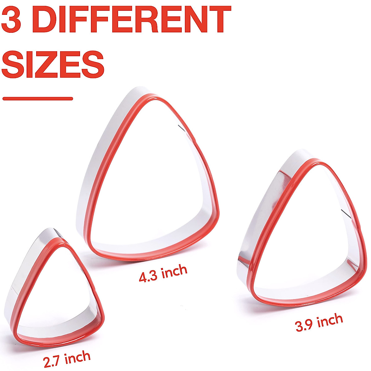 COOKIEQUE 3-Piece Candy Corn Cookie Cutter, Fall Thanksgiving Pumpkin Pie Cookie Cutters, Holiday Cookie Cutters, Unique Design with Protective Red Top PVC