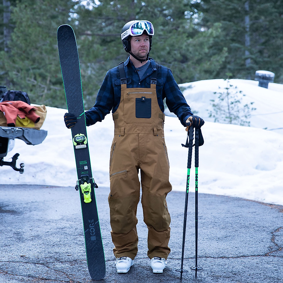 Flylow Men's Baker Bib Waterproof Breathable Ski and Snowboard Pants - Rye - Medium