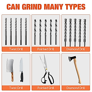 Drill Bit Sharpener, Drill Bit Sharpener for All Bits(5/64''- 5/8''), Multipurpose Drill Bits Grinding Sharpener, Portable Drill Grinder Grinding Tool, Powered by Electric Drills