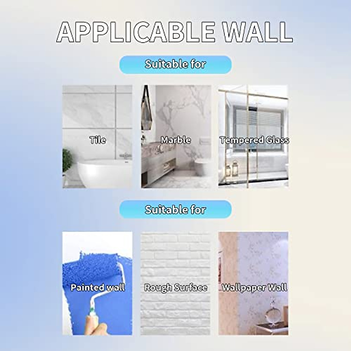 YAFIYGI 2 Packs Shower Caddy Adhesive Replacement No Drilling Strong Transparent Adhesive for Shower Caddy Kitchen Racks Bathroom Storage Shelves Strong Sticky Heavy-duty Wall Adhesives