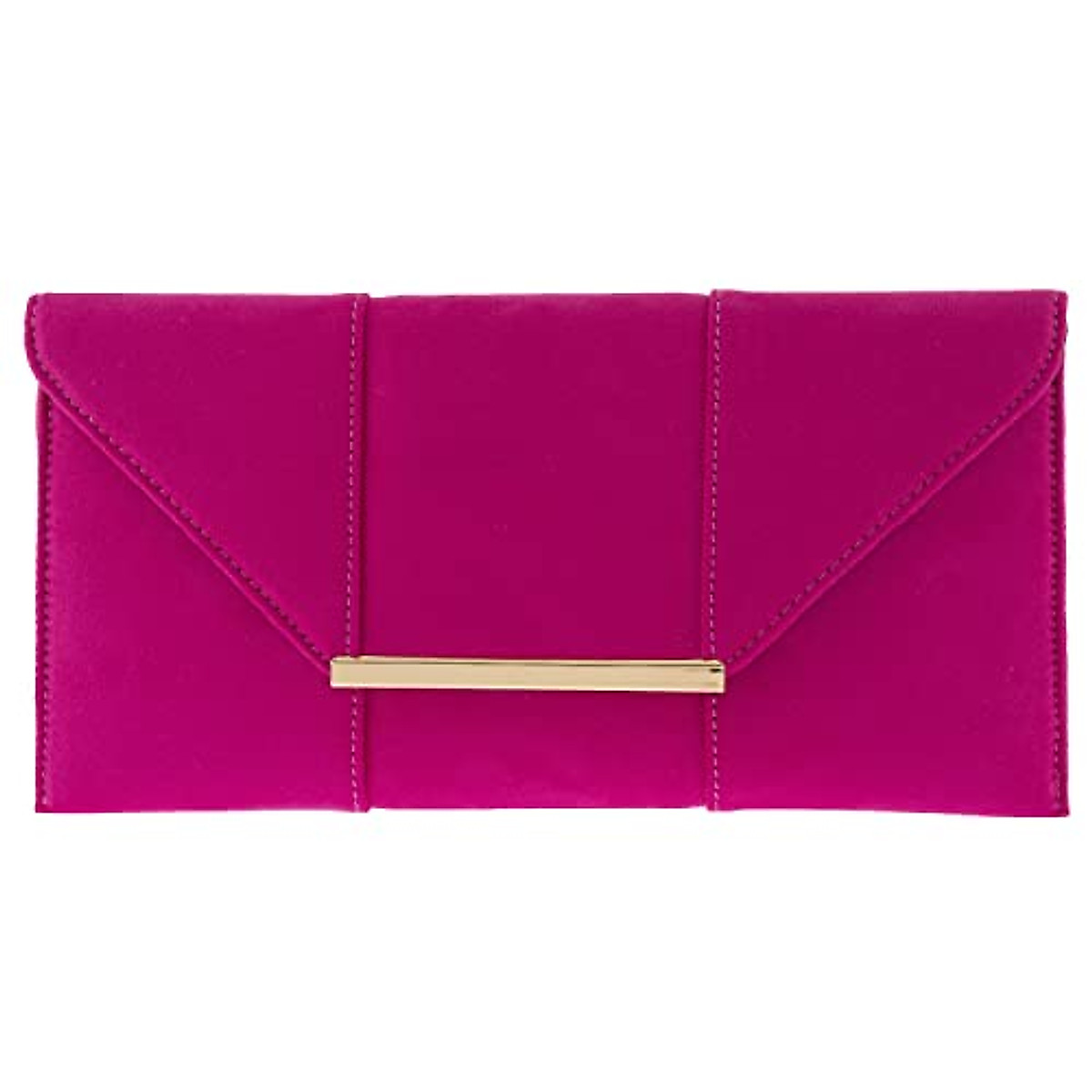Faux Microsuede Envelope Clutch, Fuchsia Medium