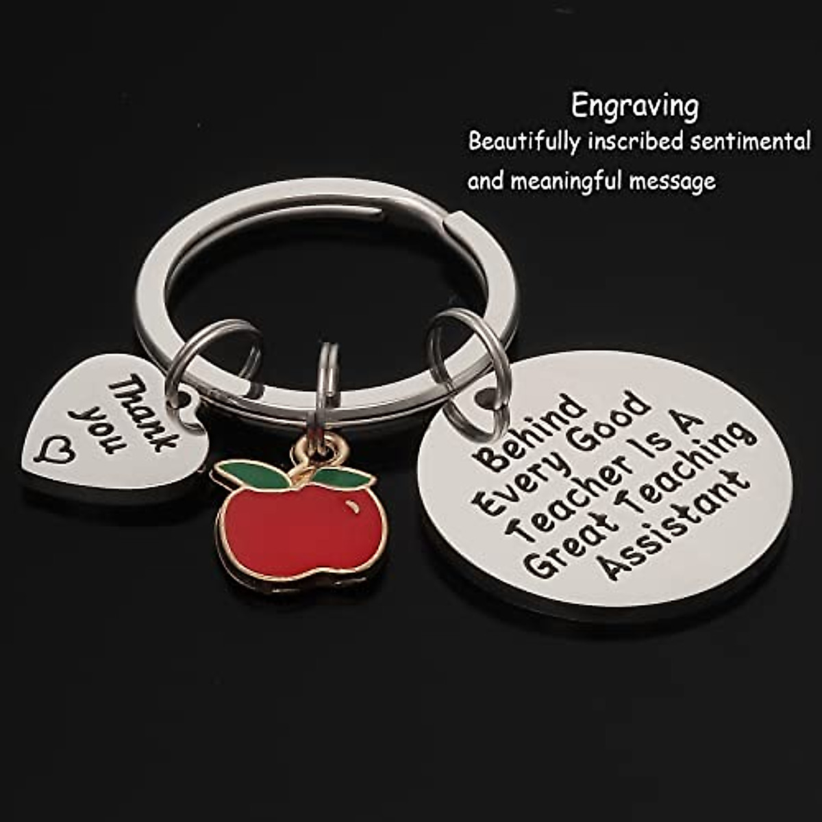 Kivosliviz Teacher Assistant Gifts for Women Men Keychain Teaching Assistant Jewelry Appreciation Item Teacher Aide Keychain
