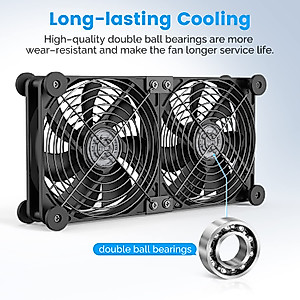 ELUTENG Dual USB Computer Cooling Fan High Speed 120mm Computer Fan Adjustable 5V USB Port Heatsink USB Cooling Fan 12cm for Laptop Receiver DVR PlayStation Xbox Desk Computer Cabinet Cooling