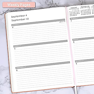 Planner 2023 - 2023 Weekly Monthly Planner, Jan 2023- Dec 2023, 8.5" x 11", Leather Cover with Thick Paper, Back Pocket with Notes Pages - Rose Gold