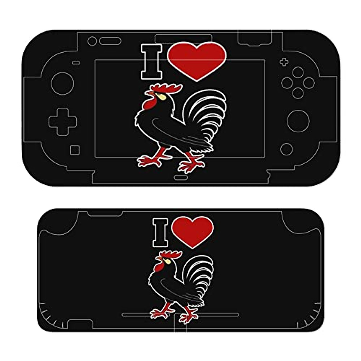 I Love Cock Cute Sticker Skin Protector Full Print Slim Cover for Switch Console and Switch Lite