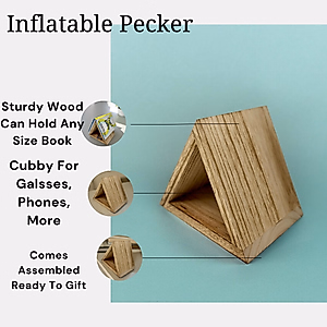 Multi-Functional Triangle Book Holder No Assebmly Required | Convenient Book Stand with Storage Cubby for Organized Reading Experience | Wooden Book Accessory | Perfect Gift for Book Lovers