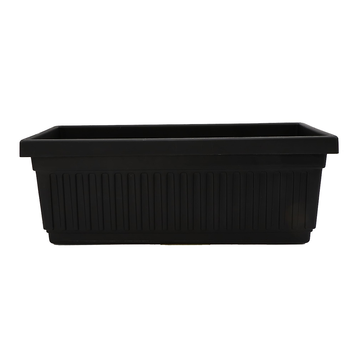 The HC Companies 30 Inch Venetian Rectangular Window Planter Box - Lightweight Plastic Indoor Outdoor Plant Pot with Drainage for Windowsill, Herbs, Flowers, Black