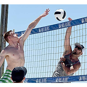 Park & Sun Sports Regulation Size Indoor/Outdoor Professional Volleyball Net with Steel Cable Top and Bottom, Blue, One Size