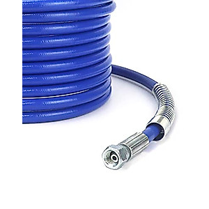 QWORK Airless Paint Hose, 25 Ft. x 1/4 in Airless Paint Sprayer Hose, 3300 PSI Universal Flexible Fiber Tube, High Pressure Sprayer Tube, Blue