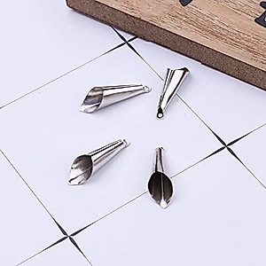 mollensiuer 100 Pcs Long Flower Bead Caps Hollow Bead Caps Spacers Cone Bead Caps Jewelry End Caps Spacer Beads Jewelry Findings Charms for Earring Pendant Neckalce Jewelry DIY Craft, Silver