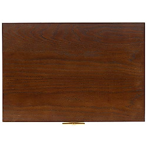 SAFAVIEH NST6401B, 23" W x 16" L x 21.5" H, Walnut/Brass