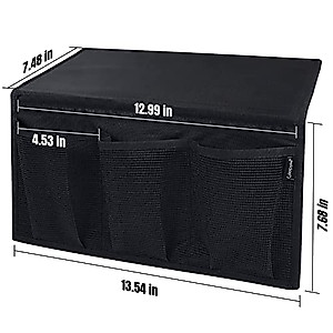 Gloppie Bedside Caddy Bed-Side Pockets Organizer Remote Holder for Bedside Organizer Bedside Pocket Storage Caddy Bedside Hanging Organizer with Pockets Table Cabinet Storage Organizer Black