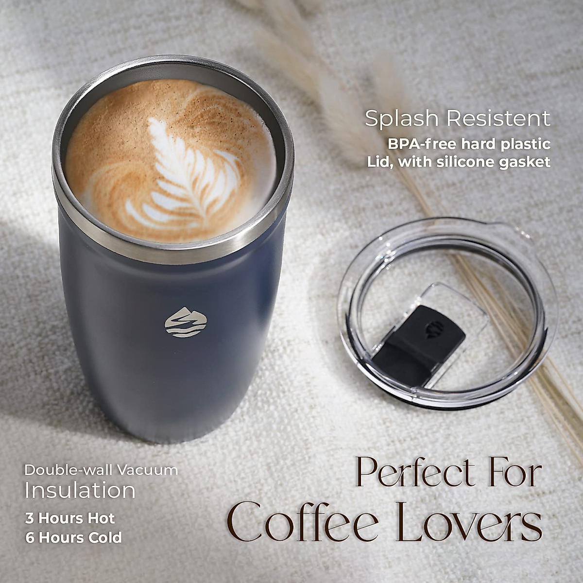 Personalized Photo Engraved Engraved Insulated Tumbler, Name Engraved Tumbler 16 oz. Stainless-Steel Travel Mug with Slide Lid, Custom Design Christmas Gift (Classic Blue)