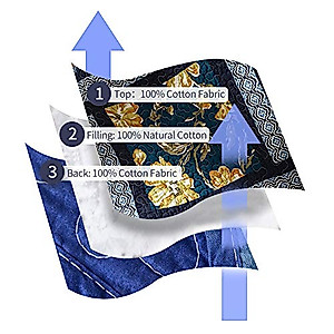 DECMAY Quilts Queen Size Sets - 100% Cotton Queen Bedspreads, Handmade Real Patchwork Quilts for All Season, Lightweight Country Quilt Sets with 2 Pillowcase
