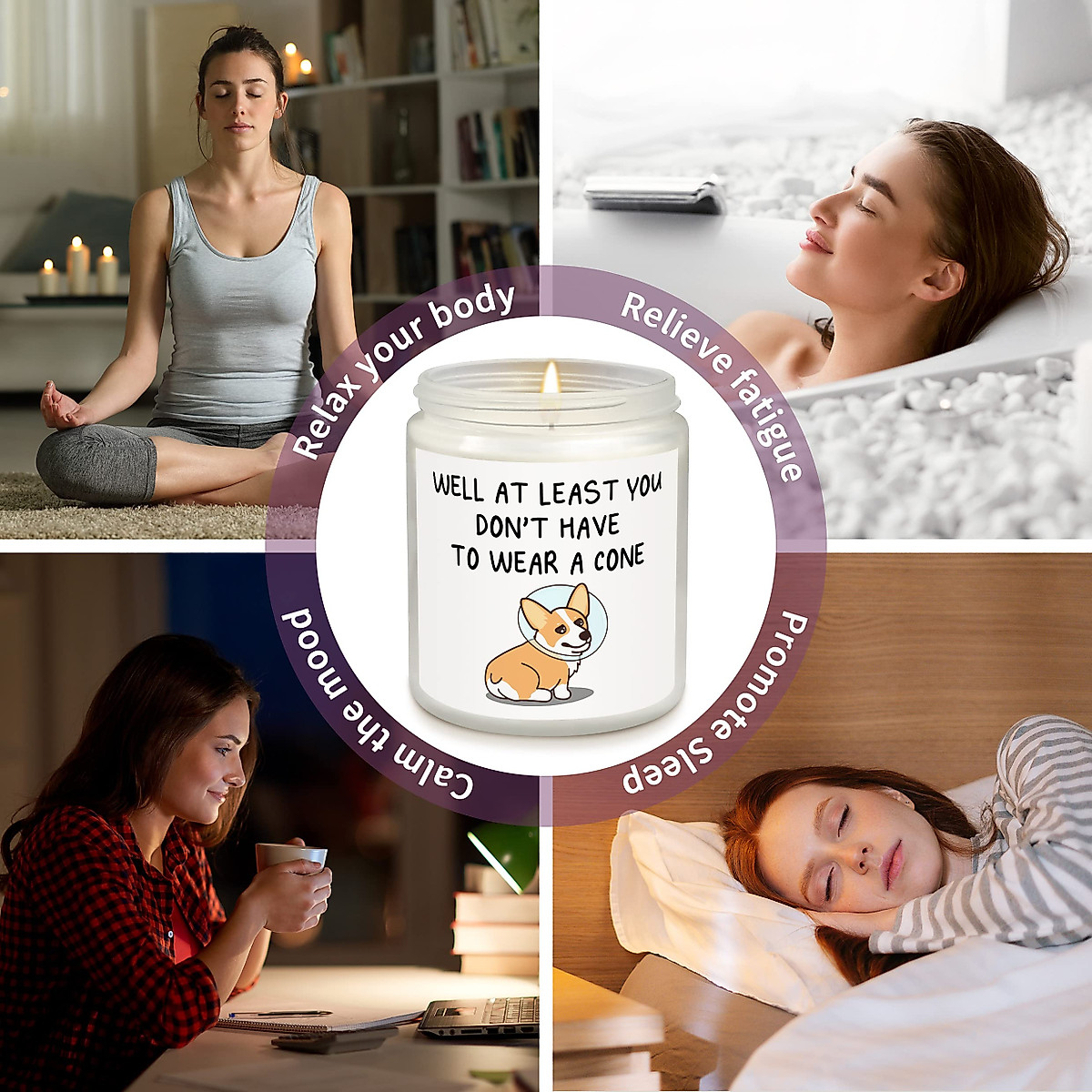 Get Well Soon Gifts for Women, Funny Get Well Gifts for Women After Surgery - Lavender Scented Candle, Feel Better Thinking of You Cheer up Gifts for Family Friend Coworker Men