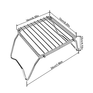 Portable Camping Grill Grate,Campfire Grill, Folding Campfire Grill Stainless Steel Collapsible Camping Stove Grate Rack Net for Barbecue Picnic Camping Backpacking